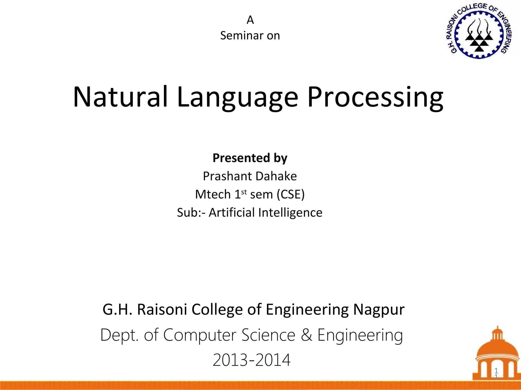 Natural language processing | PPT