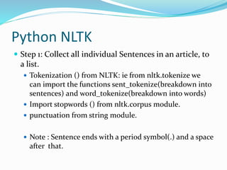 Natural Language Processing: Comparing NLTK and OpenNLP | PPTX