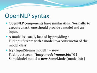 Natural Language Processing: Comparing NLTK and OpenNLP | PPTX