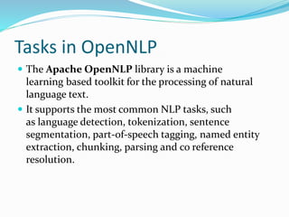 Natural Language Processing: Comparing NLTK and OpenNLP | PPTX