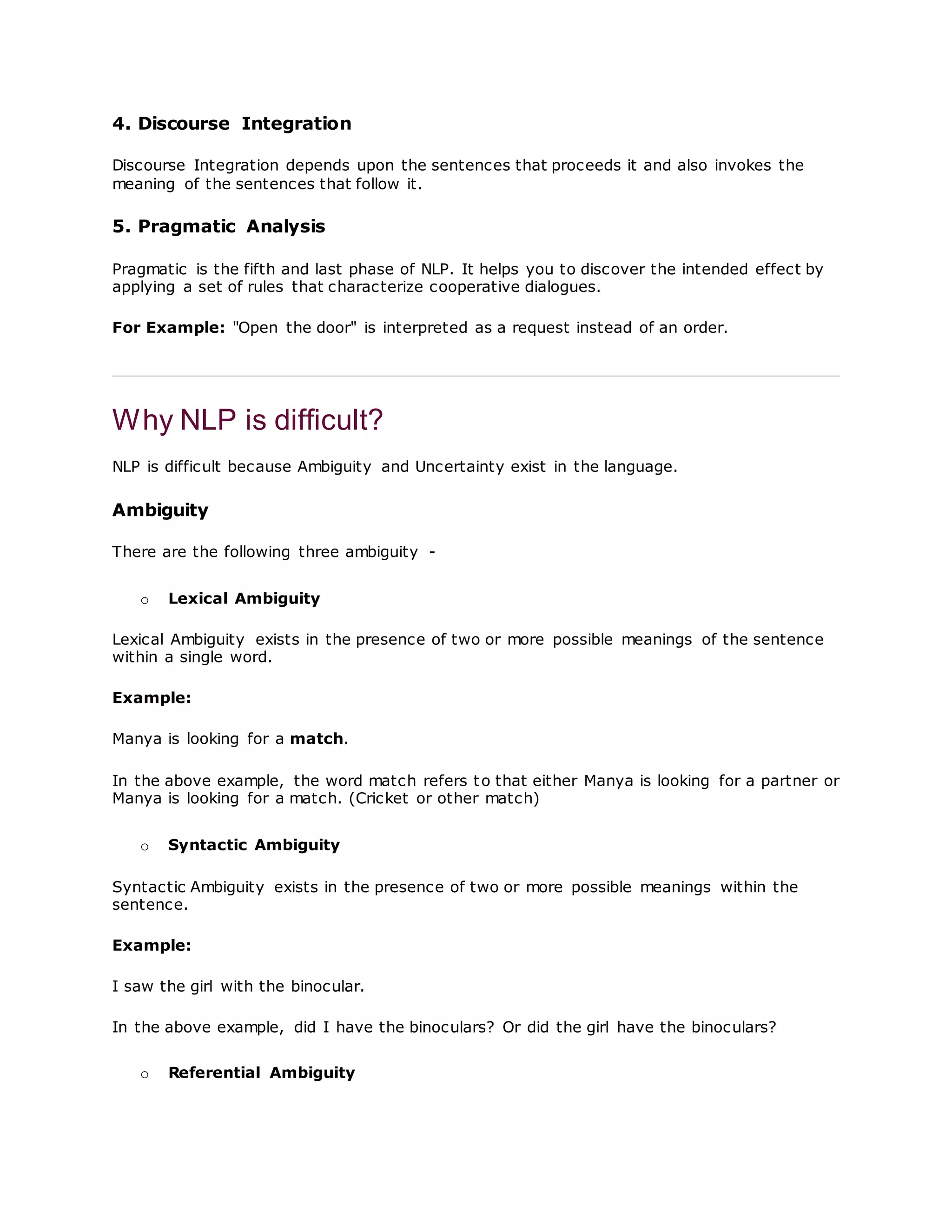 Natural language processing | DOCX