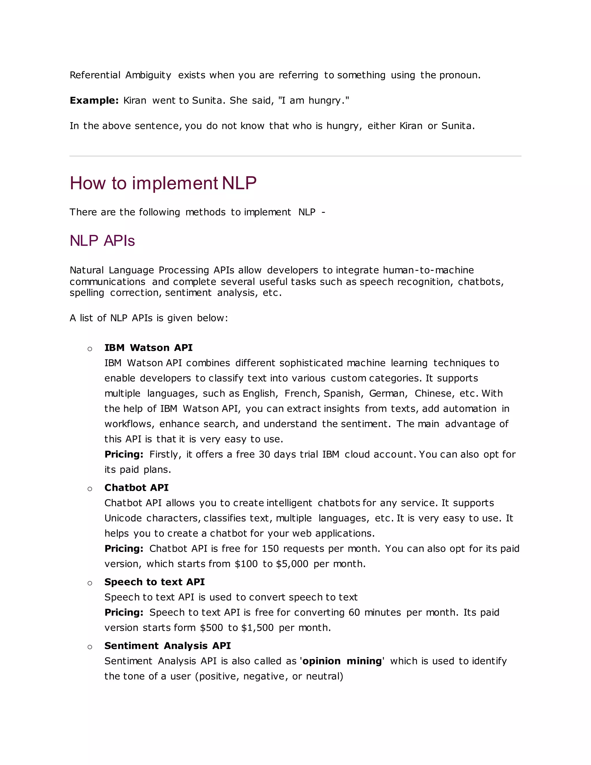 Natural language processing | DOCX