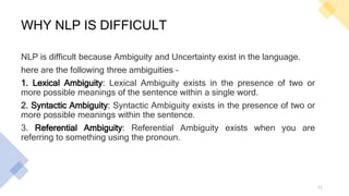 NATURAL LANGUAGE PROCESSING.pptx | Programming Languages | Computing