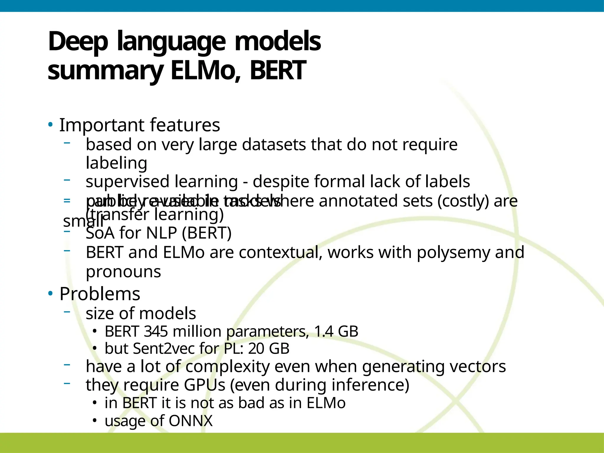 Natural Language Processing ELMo and BERT | PPTX