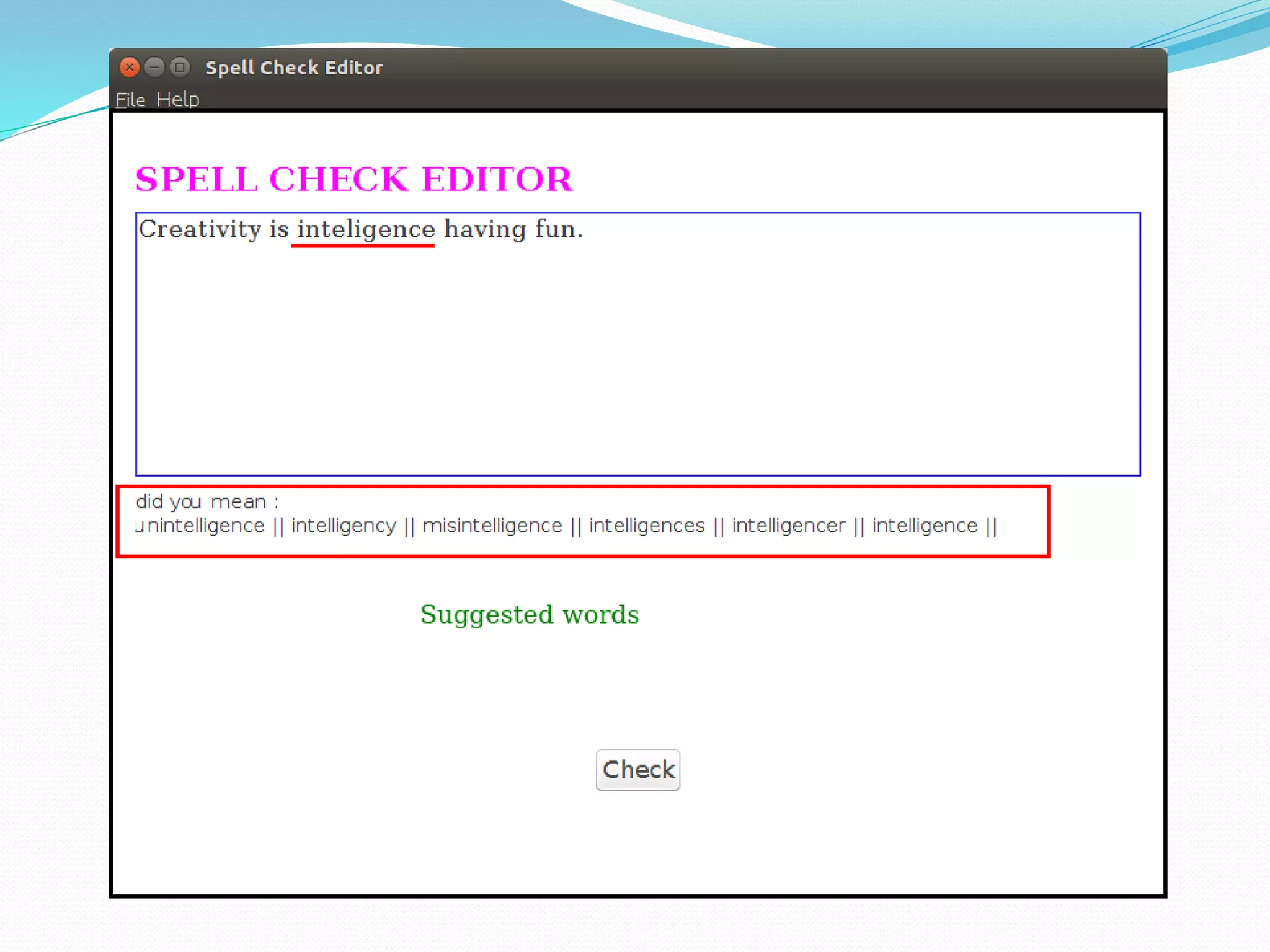Spell checker using Natural language processing | PPTX