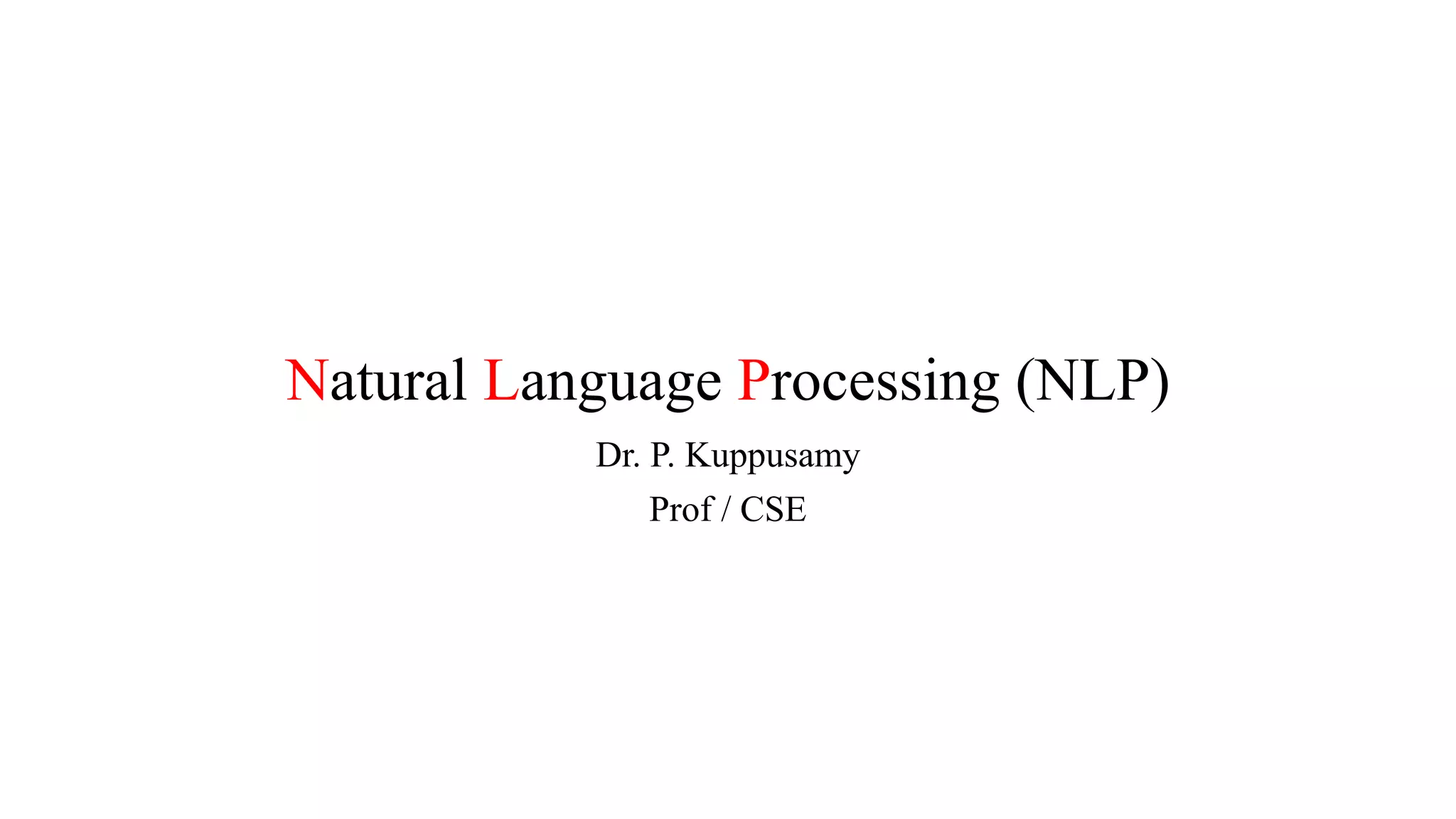 Natural language processing (nlp) | PDF