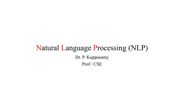 Natural language processing (nlp) | PDF