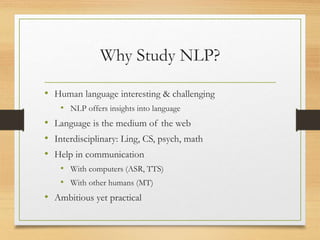 introduction to natural language processing(NLP).ppt | Artificial ...