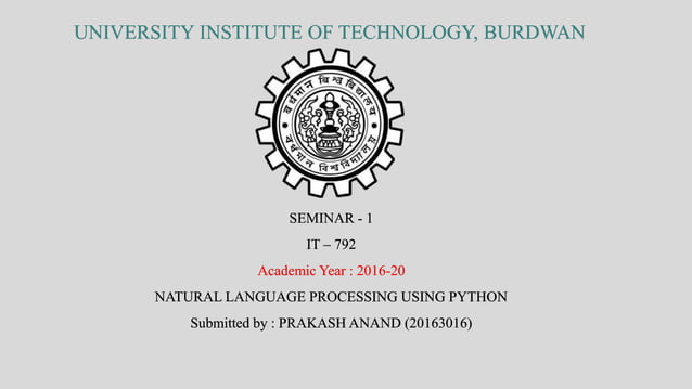 Natural language processing using python | PPT