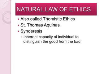Natural law of ethics | PPTX