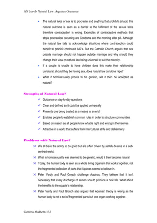 Natural law revision notes | DOC