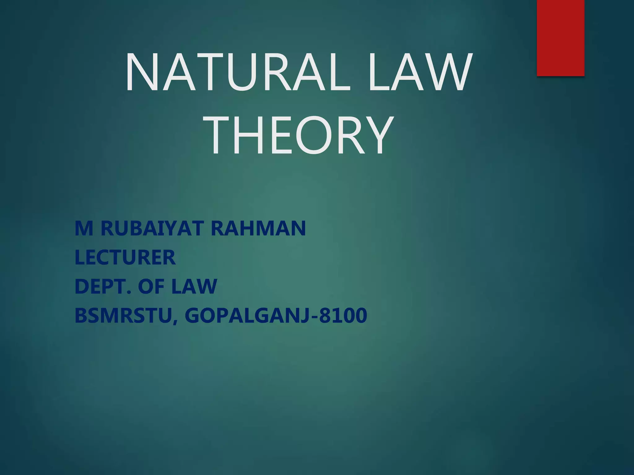 Natural Law Theory | PPTX