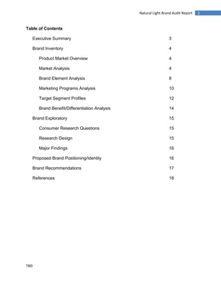 Natural Light Brand Audit | PDF