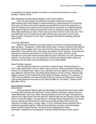 Natural Light Brand Audit | PDF