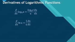 Natural Logarithmic Functions, Logarithmic Function_Differentiation and Integration.pptx