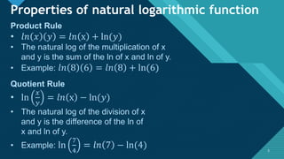 Natural Logarithmic Functions, Logarithmic Function_Differentiation and ...