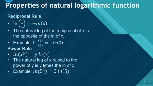 Natural Logarithmic Functions, Logarithmic Function_Differentiation and ...