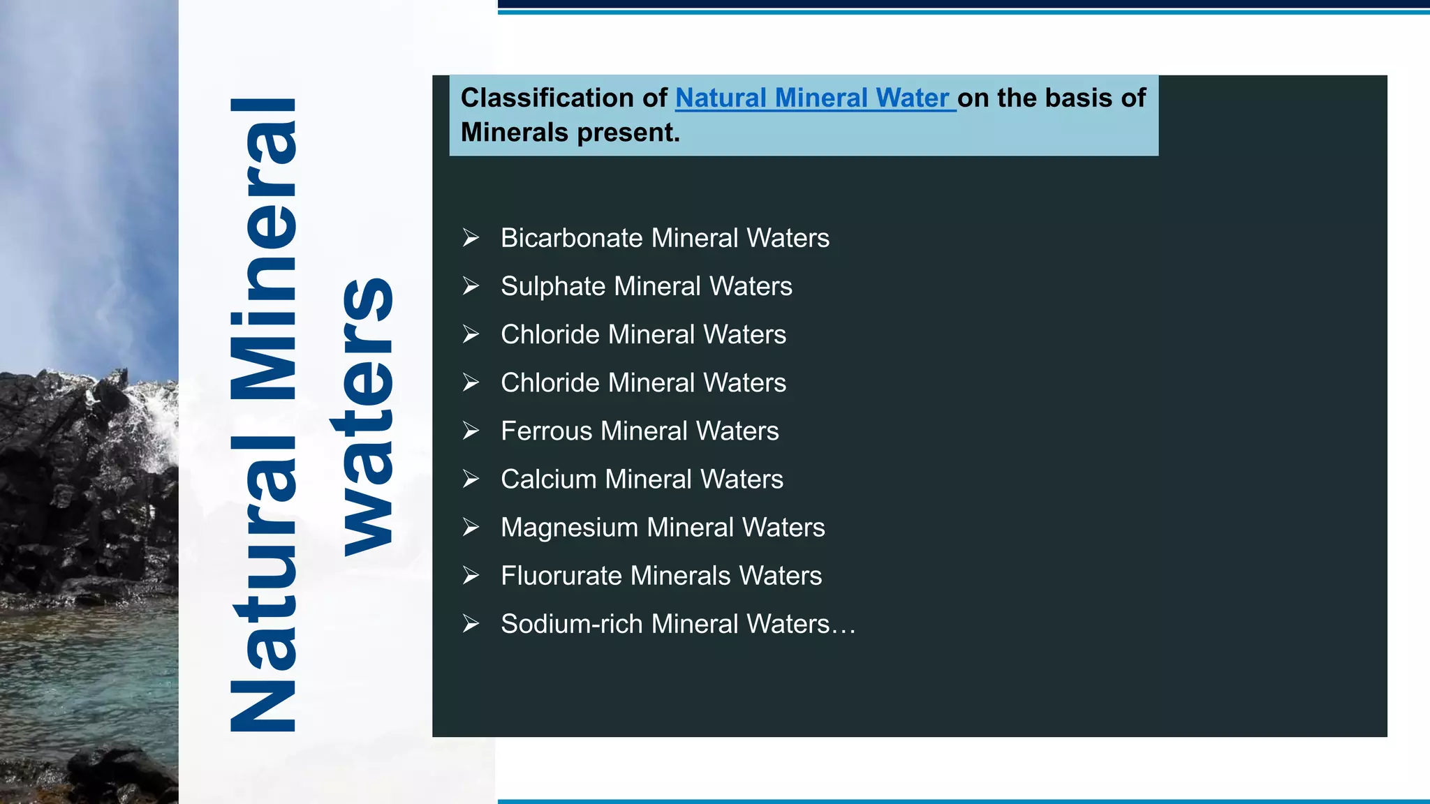 Natural Mineral Water Classification & Health Benefits | PPTX