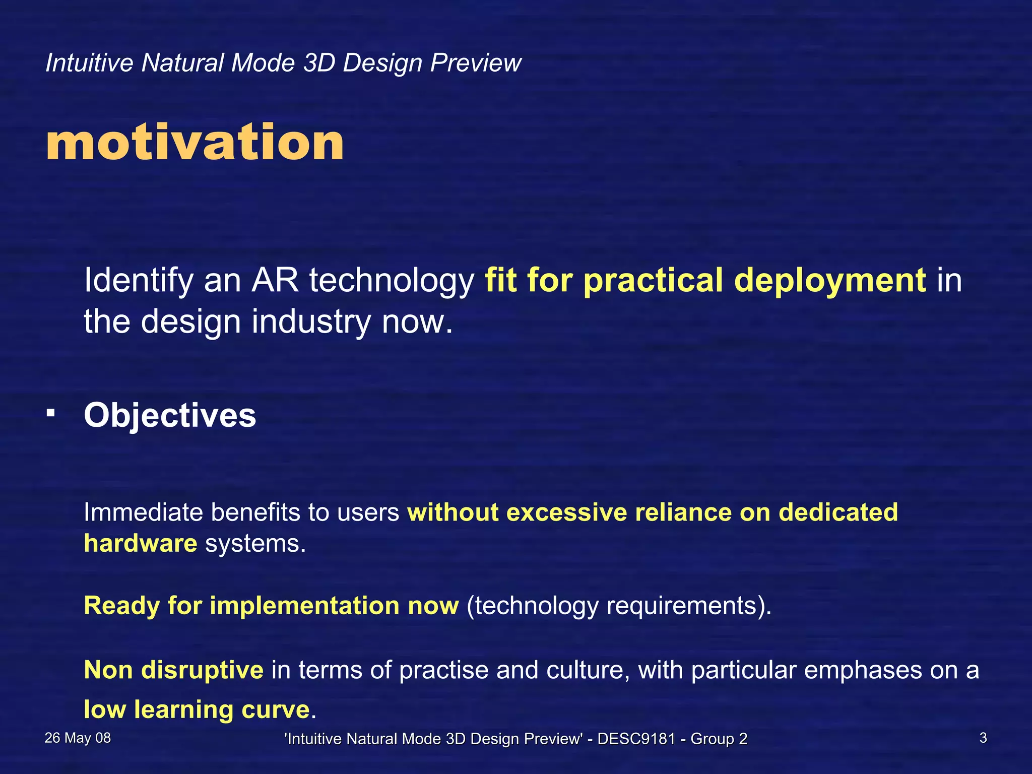 A Natural Mode UI for 3D Design Preview and Manipulation | PPT | 3-D Graphics | Computer ...