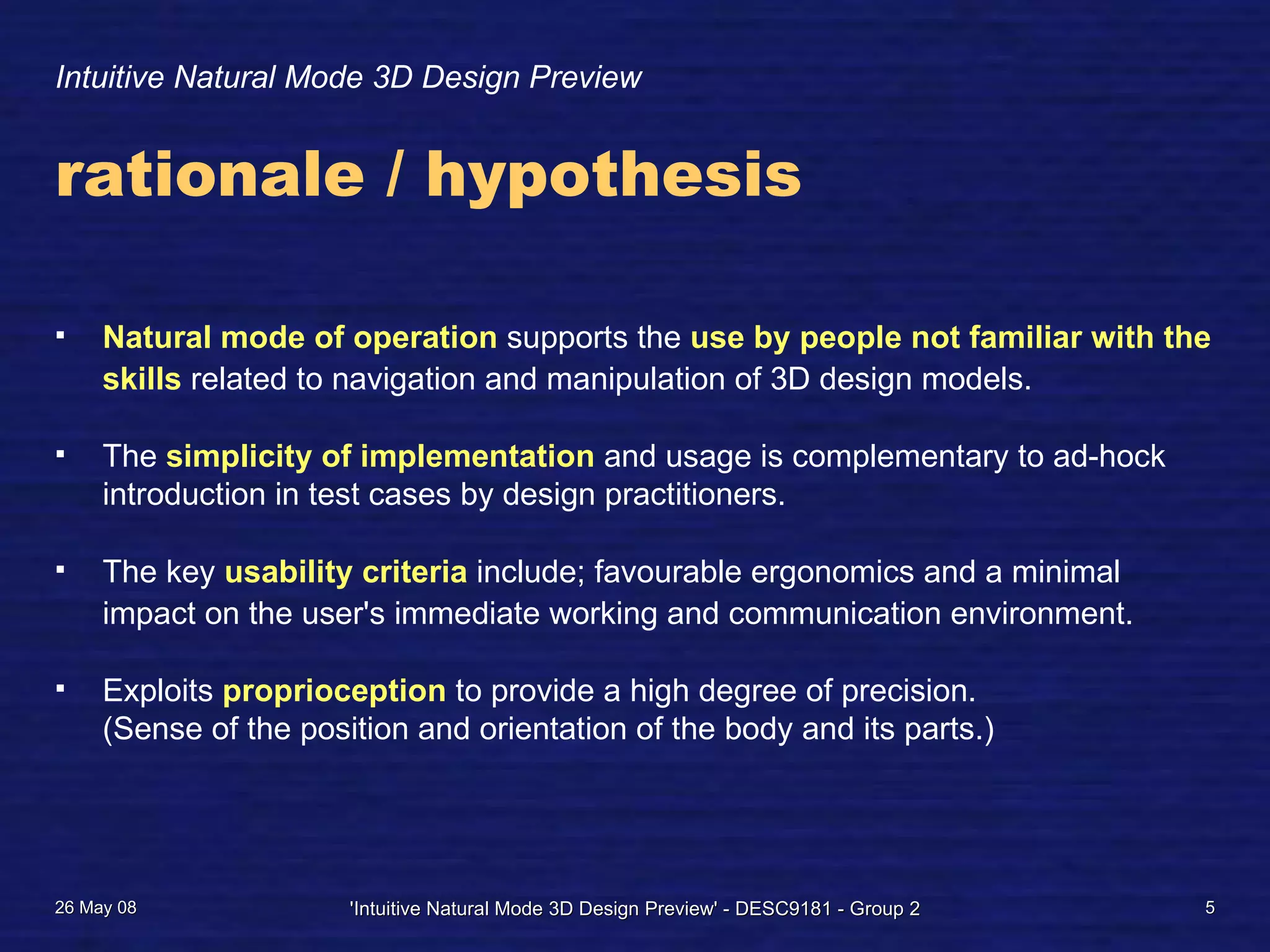 A Natural Mode UI for 3D Design Preview and Manipulation | PPT | 3-D Graphics | Computer ...