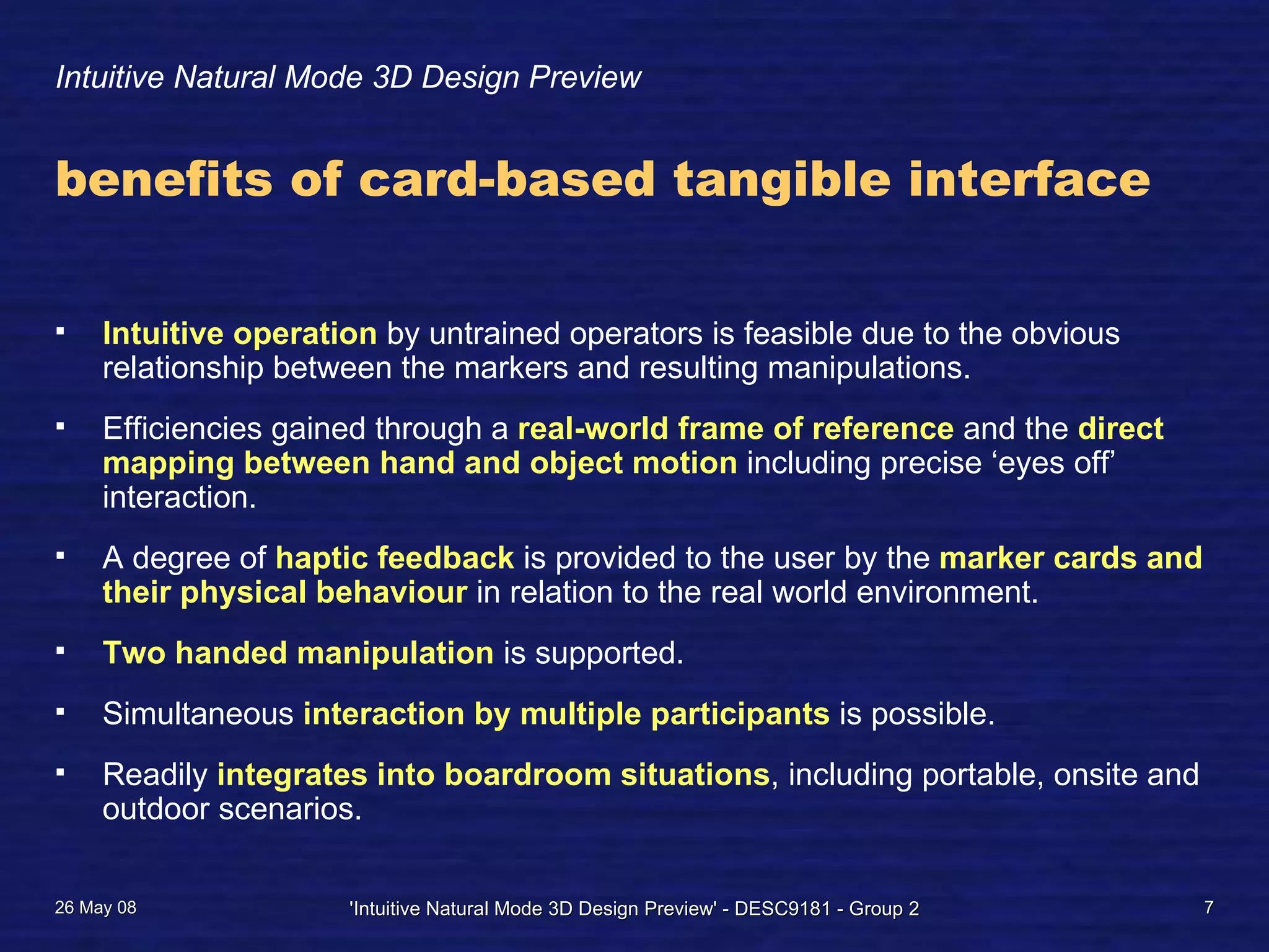 A Natural Mode UI for 3D Design Preview and Manipulation | PPT | 3-D Graphics | Computer ...