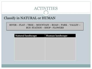 Natural or human landscapes | PPTX