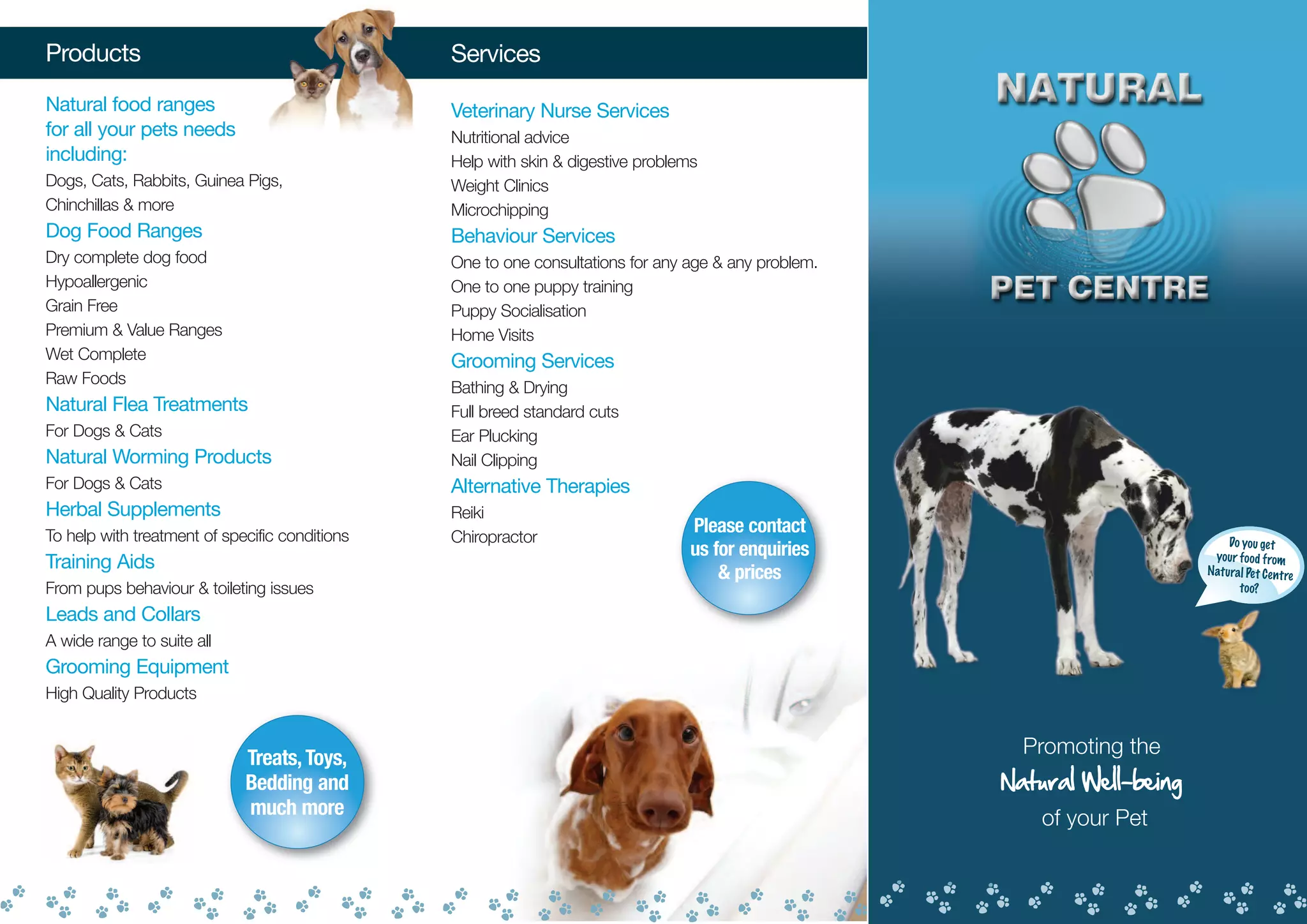 Natural pet centre leaflet | PDF | Dogs | Pets