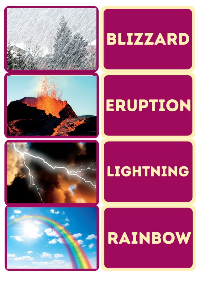 Natural phenomena flash cards | PDF