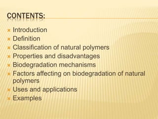 Natural polymers by Dr. khlaed shmareekh | PPTX