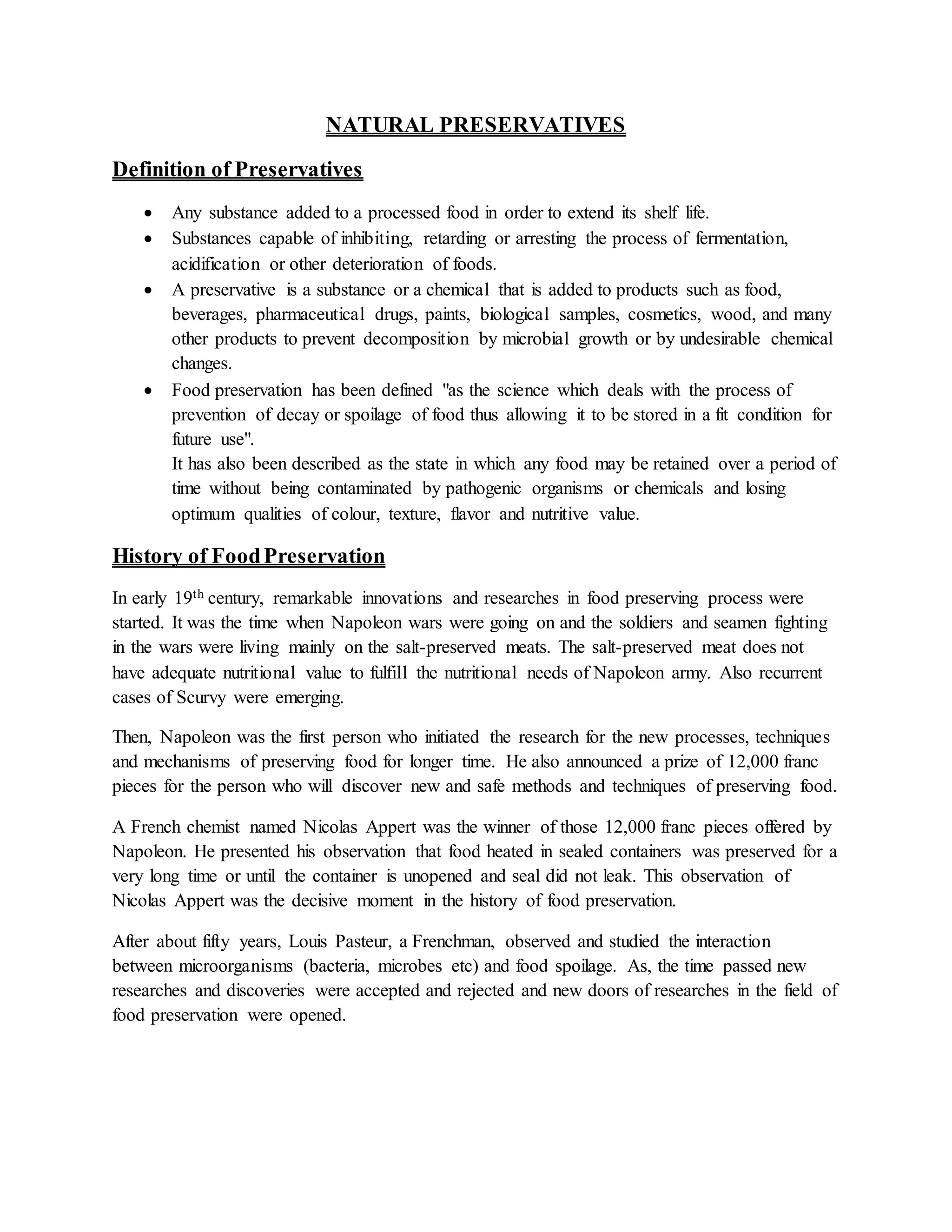 Natural preservatives | DOCX