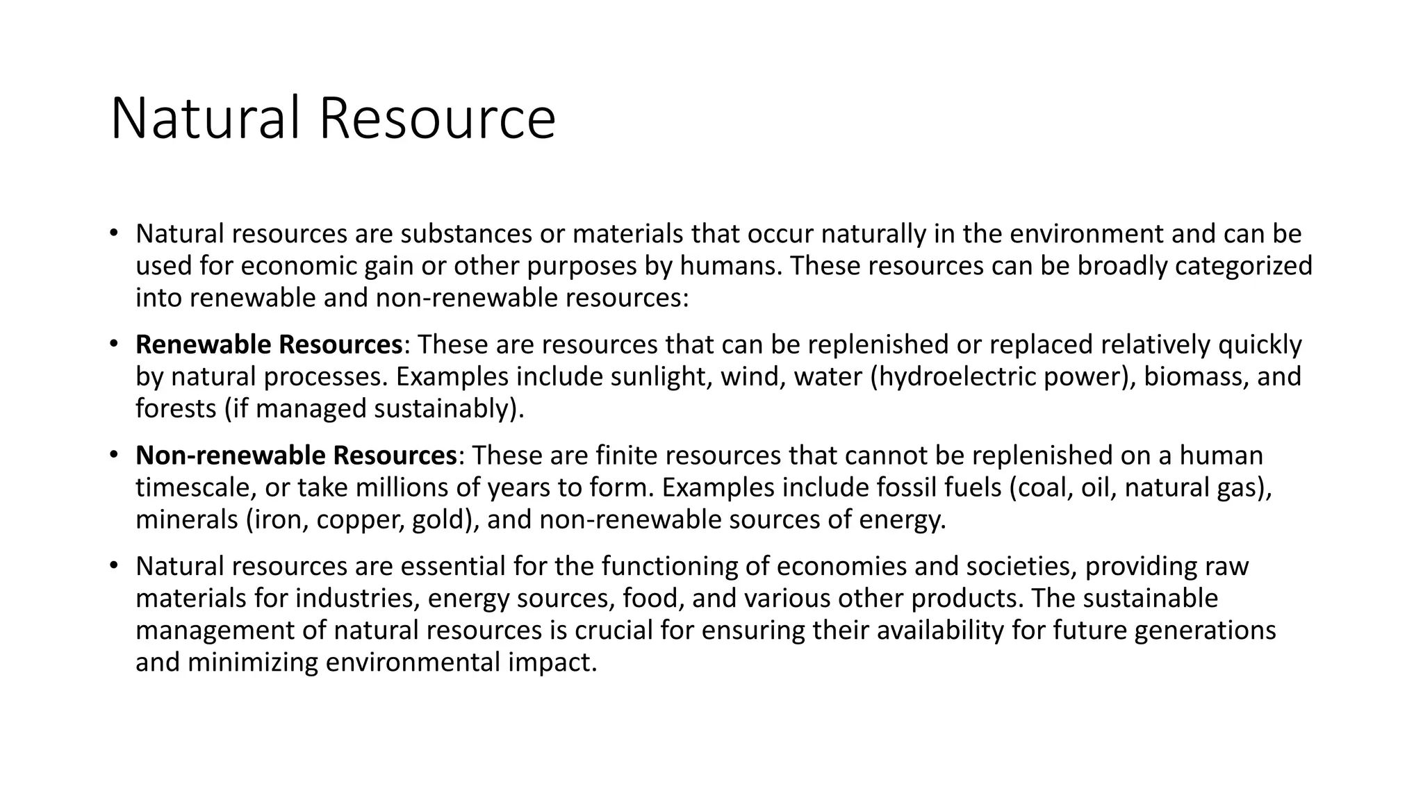 What is Natural Resource and its types of resurces | PPTX
