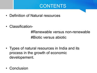 Natural resource and economic significance | PPTX