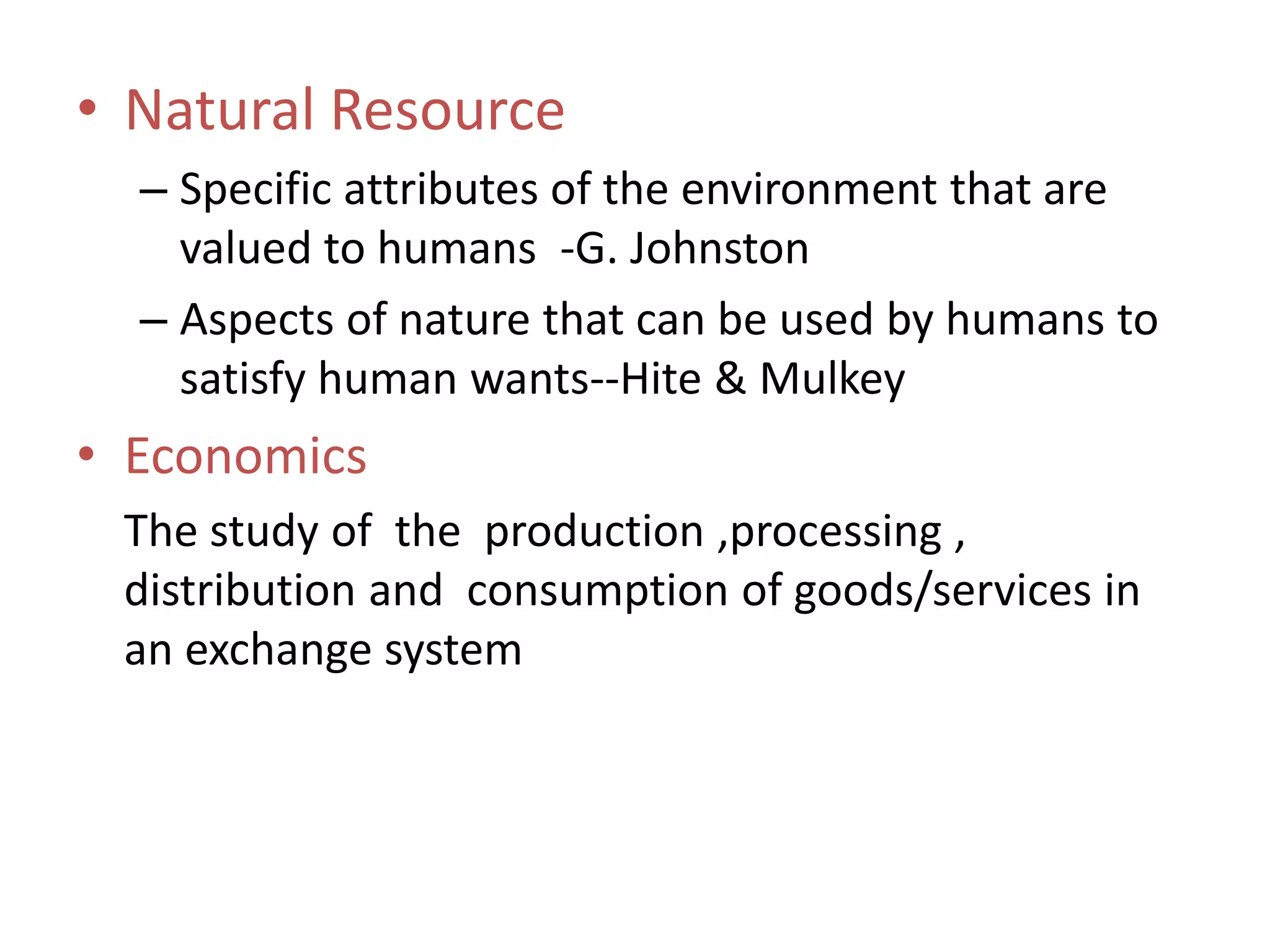 Natural resource economics | PPTX