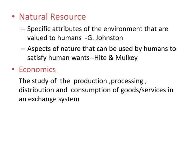Natural resource economics | PPTX | Environmental Services Industry ...