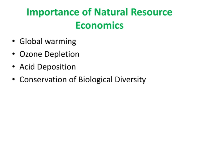 Natural resource economics | PPTX | Environmental Services Industry ...
