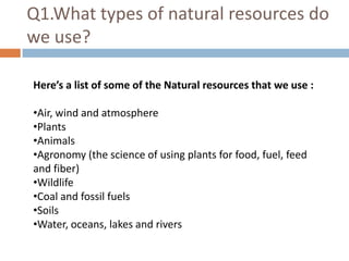 Natural resources plain | PPT