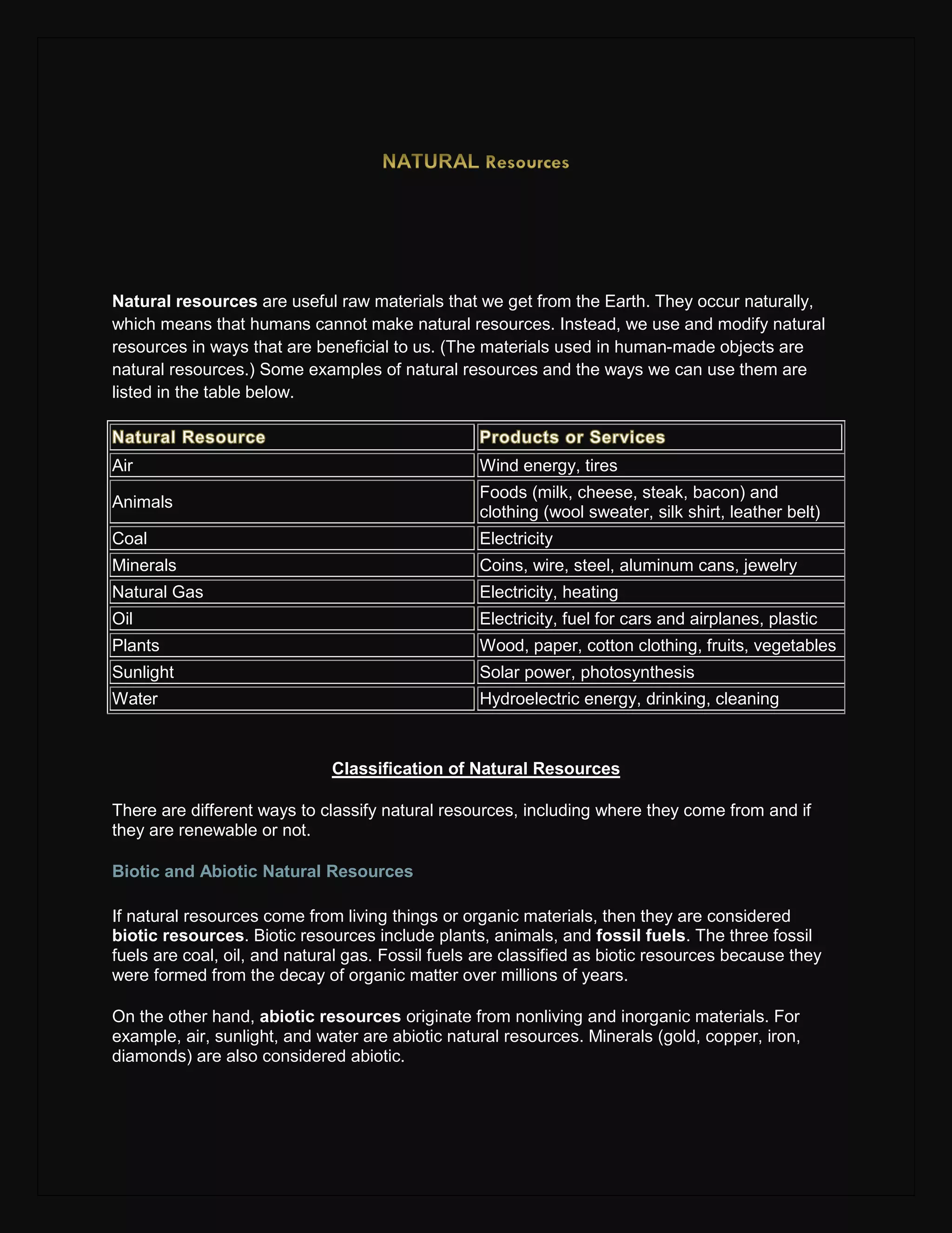 Natural Resources | PDF