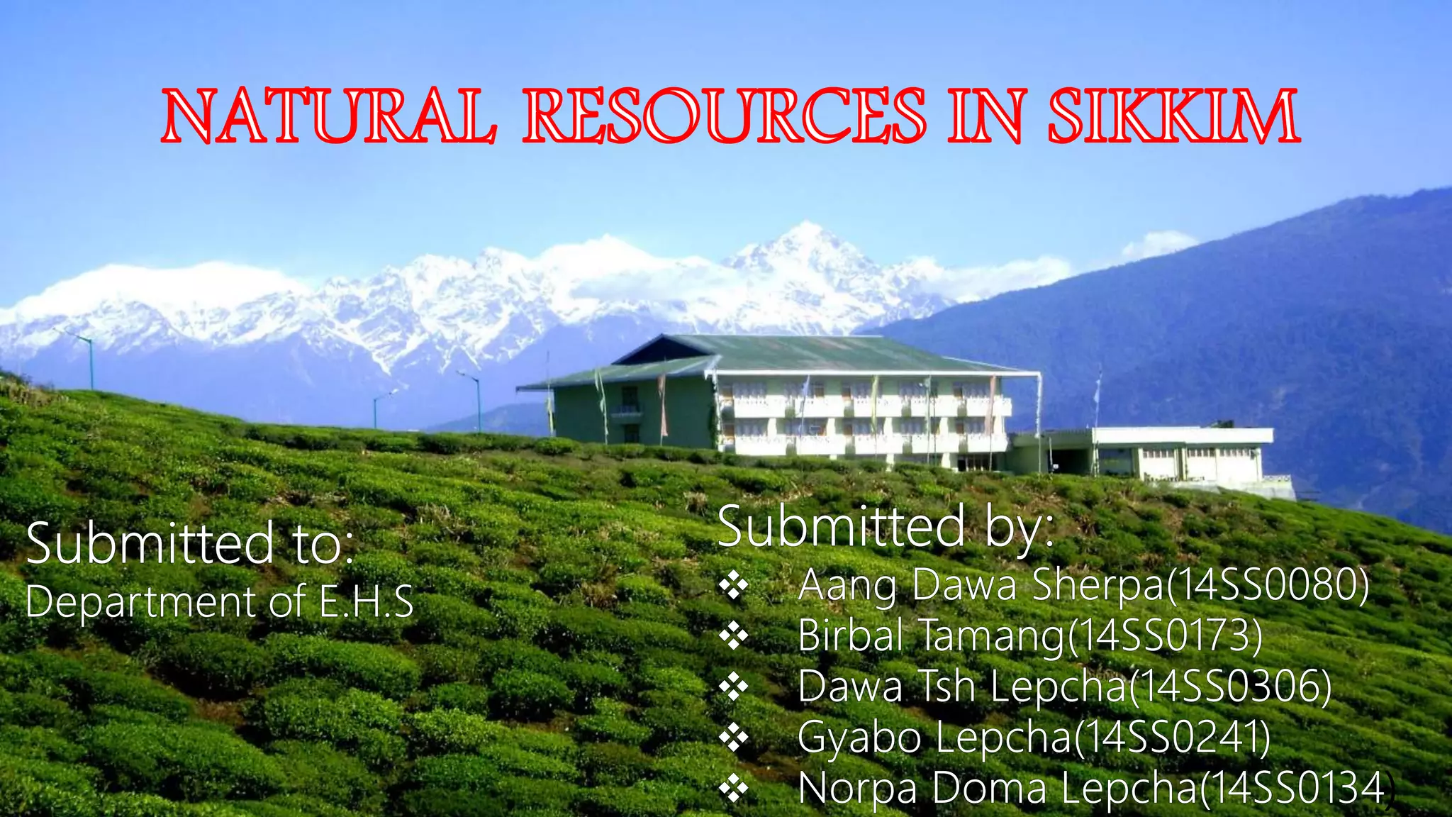 Natural resources of Sikkim | PPTX