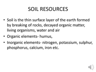 Natural resources land & soil | PPT