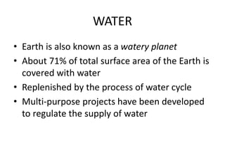 Natural resources water | PPTX | Geography | Science