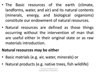 Natural resources 1 | PPTX
