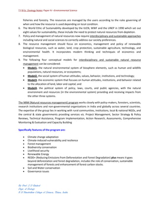 Environmental Science: Natural resources and their management ...