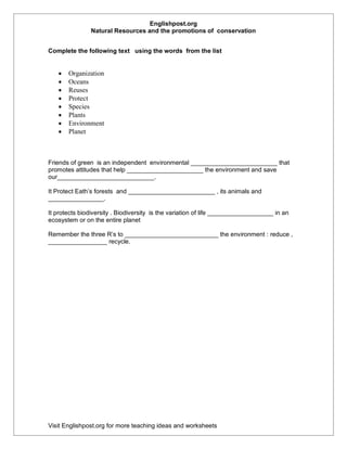 Natural resources and the promotion of conservation | PDF | Zoos ...