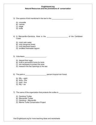 Natural resources and the promotion of conservation | PDF | Zoos ...