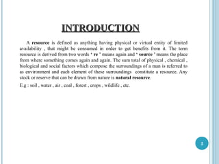 Natural resources and types of natural resources | PPT