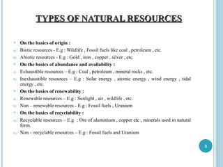 Natural resources and types of natural resources | PPT