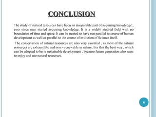 Natural resources and types of natural resources | PPT