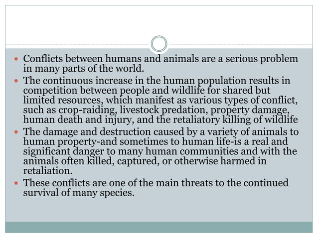 Natural resources conservation and human wildlife conflict | PPT ...