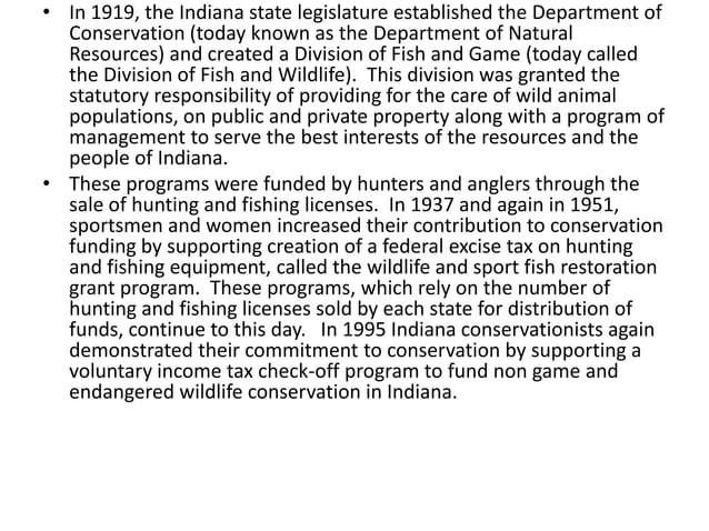 Indiana DNR Natural Resources Conservation Programs - Sustainable ...