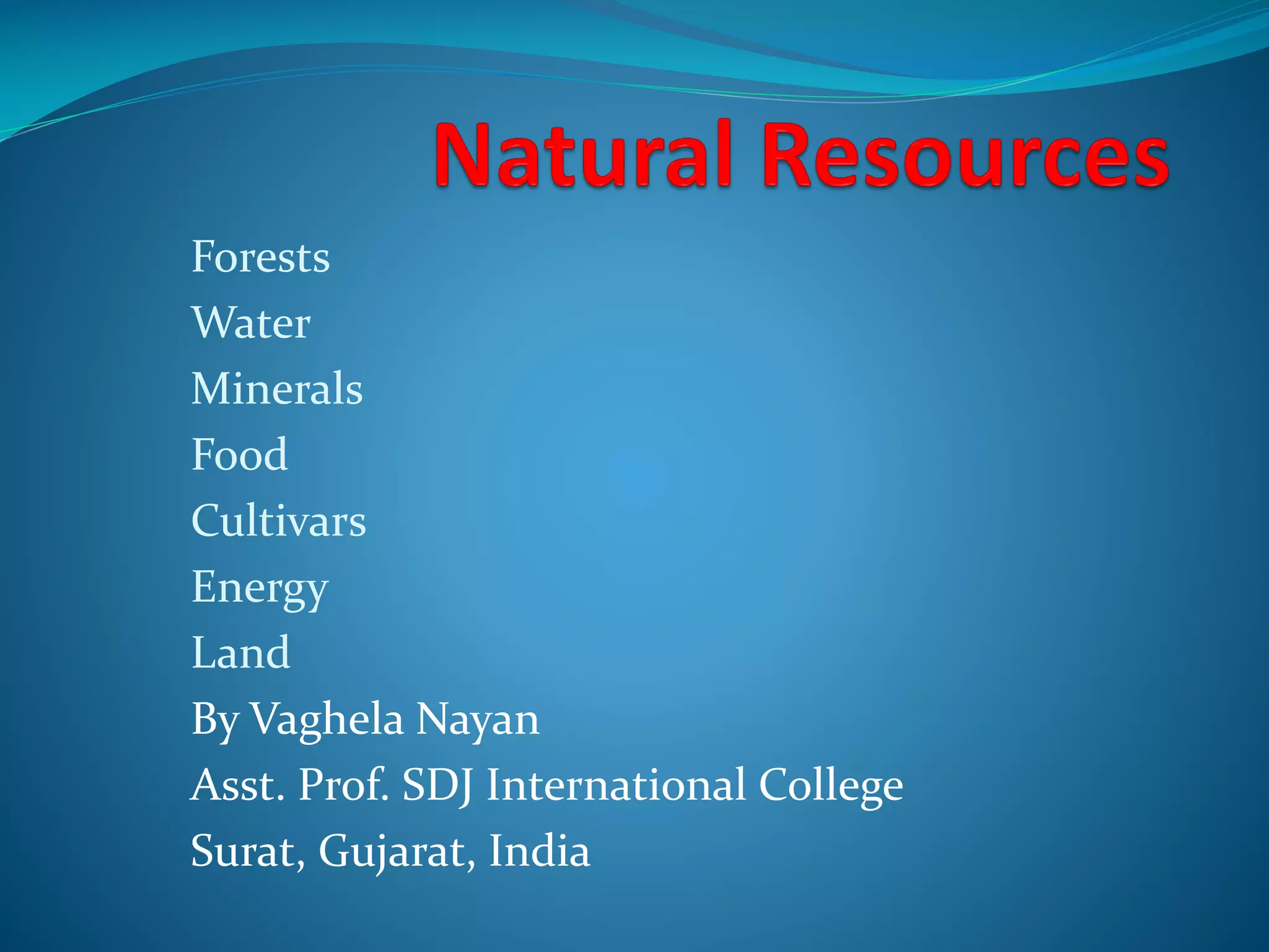 Natural resources environmental studies chapter 2 | PDF